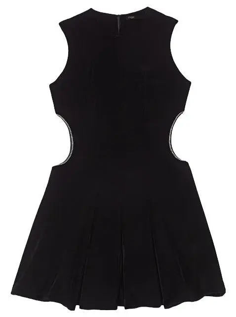 Maje Short Babydoll Velvet Dress - Black