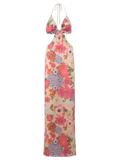 LUNA B Wildflower Maxi Dress - Printed Ecru