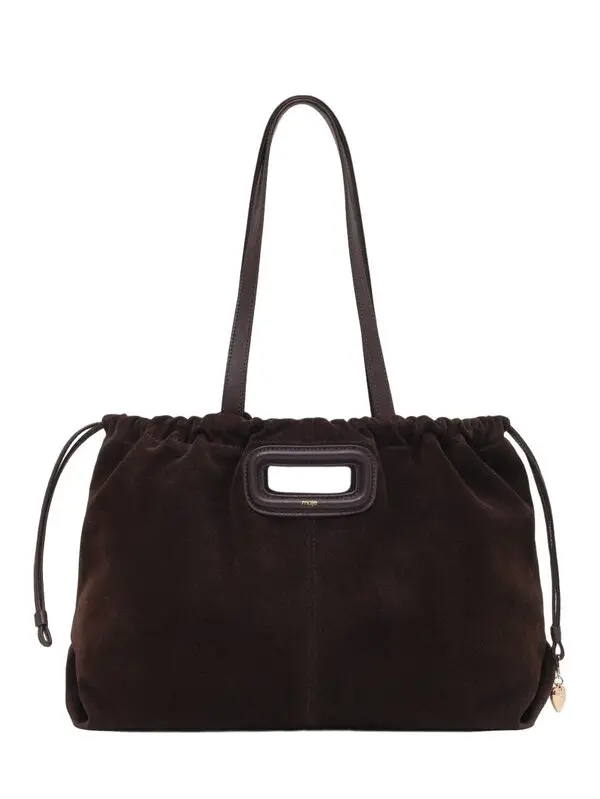 Maje Suede Milpli Tote Bag - Dark Brown