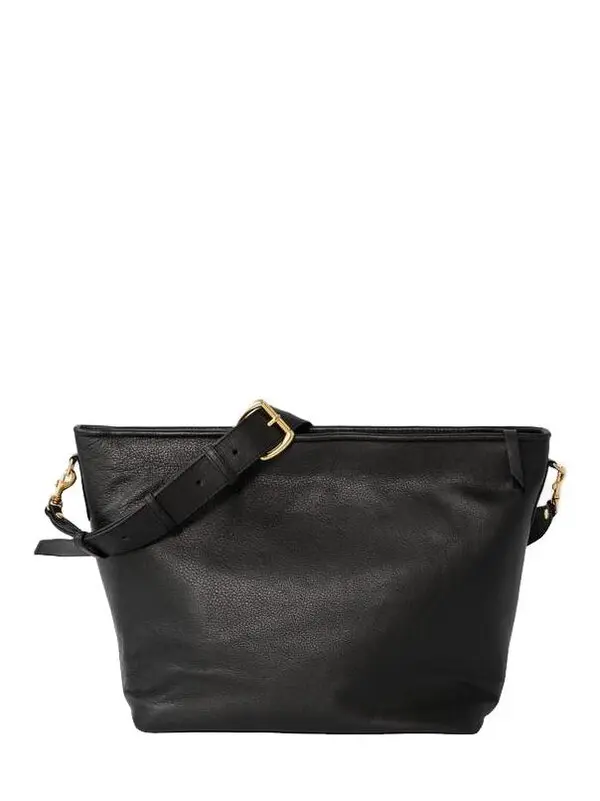 TAH Charlee Petite Leather Tote - Black
