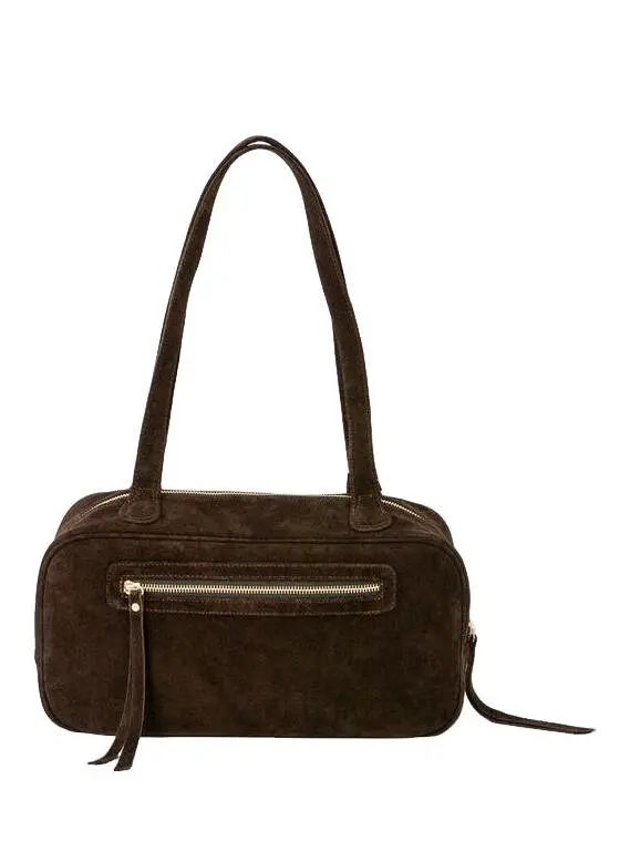 TAH Ari Bowler Handbag - Chocolate Suede