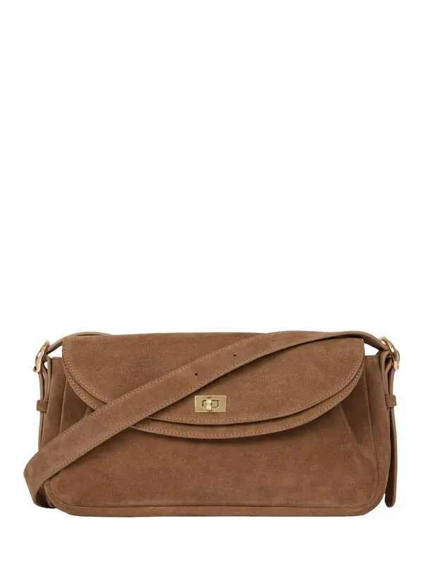 Sandro Le Mambo Suede Leather Bag - Beige