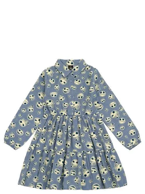 Disney Long Sleeve Chambray Shirt Dress - Jack Skellington Blue Blue