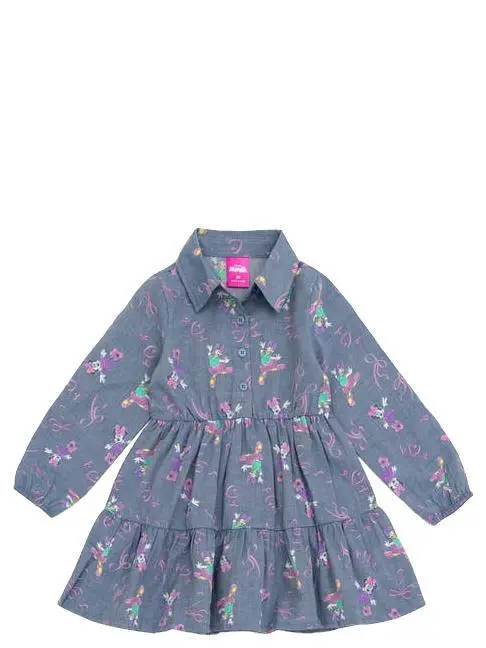 Disney Long Sleeve Chambray Shirt Dress - Minnie Mouse Blue
