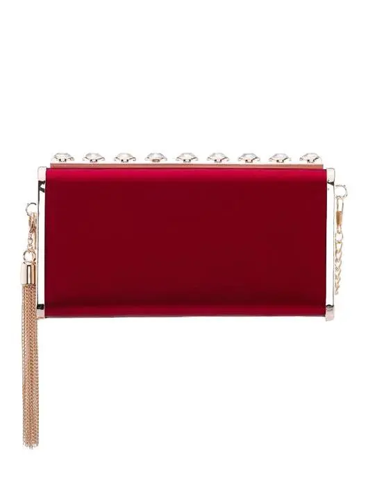 Nina Amos Crystal Clutch - Red Rouge