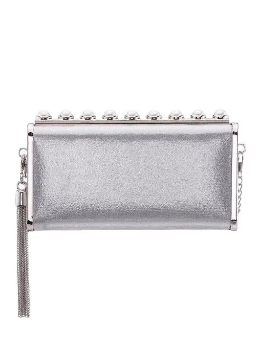 Nina Amos Crystal Clutch - Silver