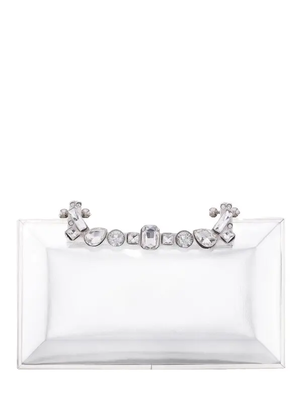 Nina Crystal Lace Clutch - Silver