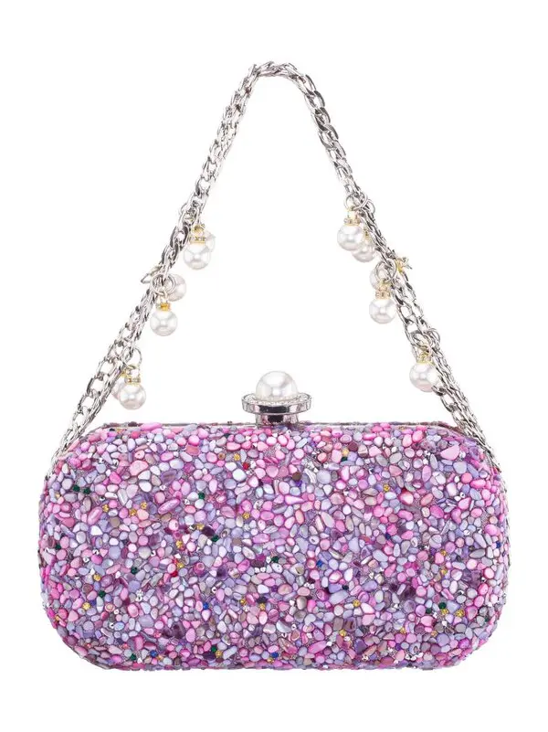 Nina Harmony Embellished Clutch - Lavender Multi