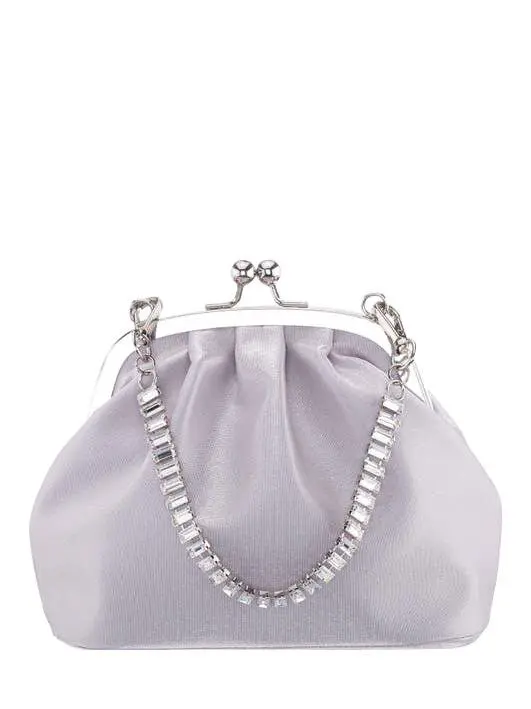 Nina Elsbeth Crystal Clutch - Silver