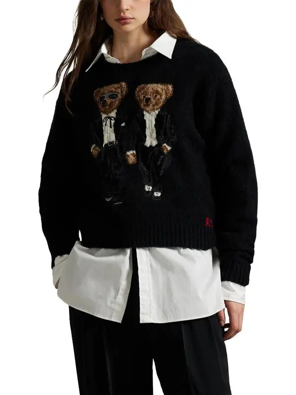 Polo Ralph Lauren Tuxedo Bear Wool & Alpaca Blend Sweater - Polo Black Multi