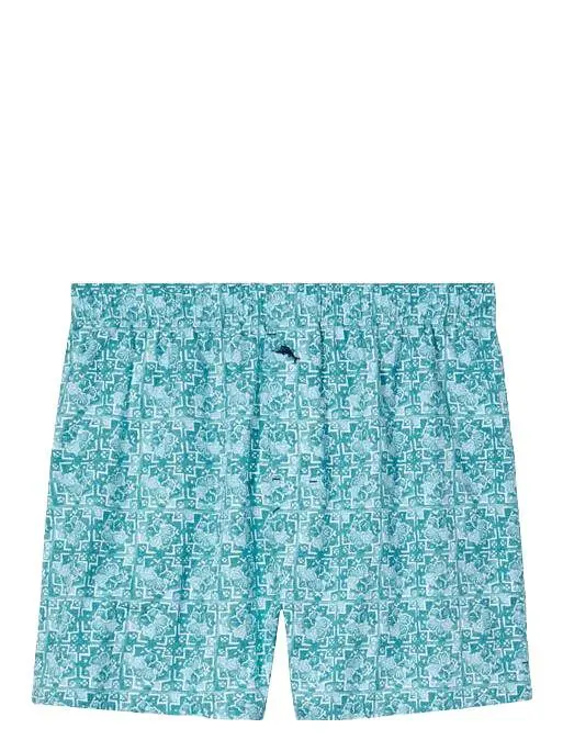 Tommy Bahama Print Boxer Shorts - Teal Print