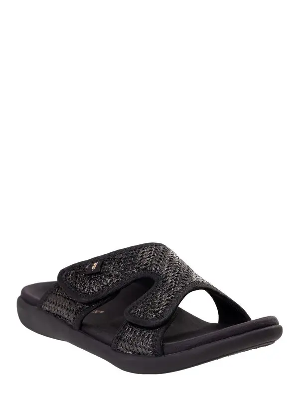 REVITALIGN Kholo Raffia Slide Sandal - Black