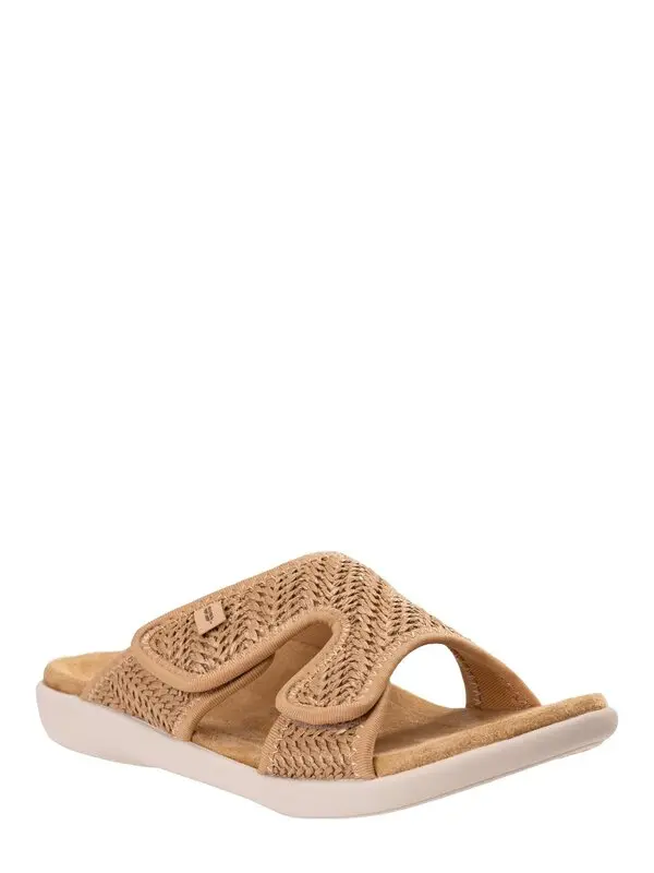 REVITALIGN Kholo Raffia Slide Sandal - Tan