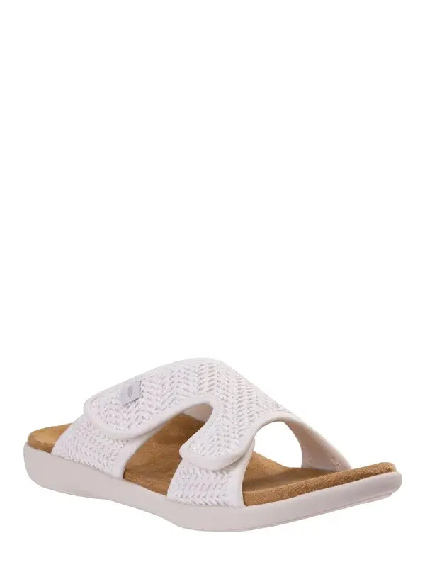 REVITALIGN Kholo Raffia Slide Sandal - White