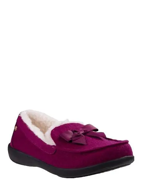 REVITALIGN Trillium Faux Fur Lined Slipper - Red Plum