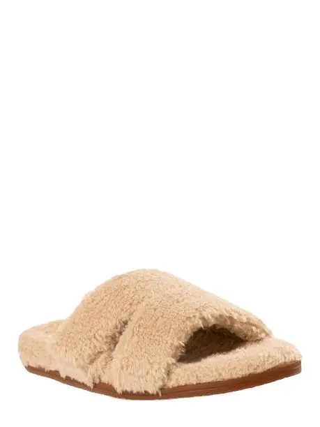 REVITALIGN Callie High Pile Fleece Slide Slipper - Oatmeal