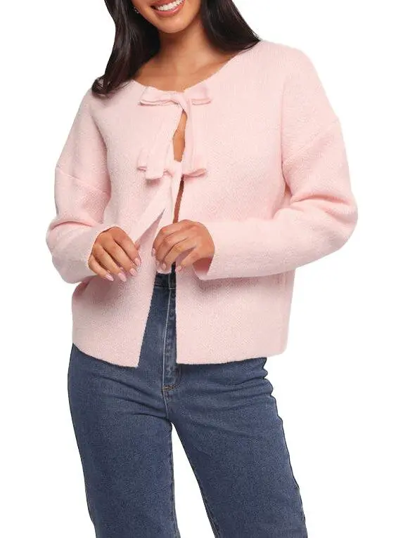 PETAL & PUP Arden Bow Cardigan - Pink