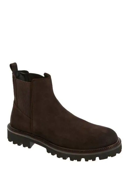 BOSS Lugged Suede Chelsea Boot - Dark Brown