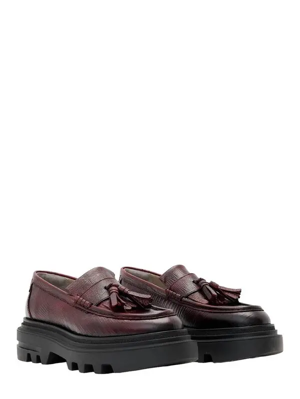 ALLSAINTS Beth Tassel Loafer - Port Red