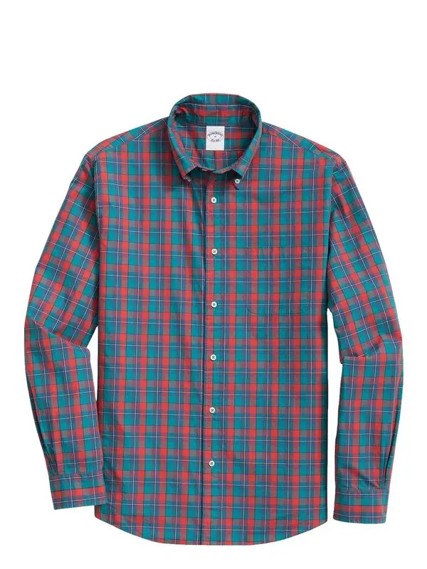 Brooks Brothers Friday Check Cotton Poplin Button-down Shirt - Tartanmulti