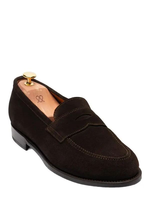 MORJAS Leather Penny Loafer - Brown Suede