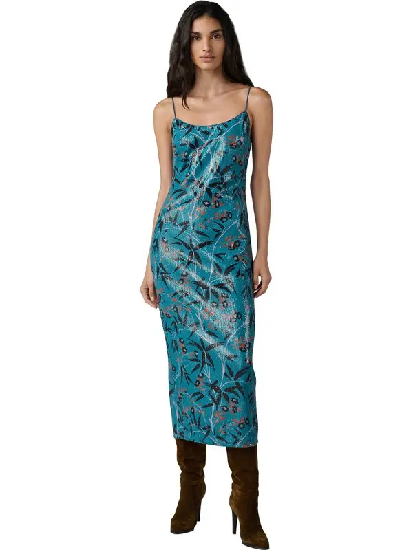 Diane Von Furstenberg Jane Sequin Slip Dress - Bamboo Blooms San Marco