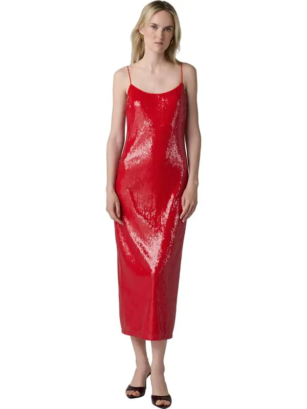 Diane Von Furstenberg Jane Sequin Slip Dress - Signature Red Sequin