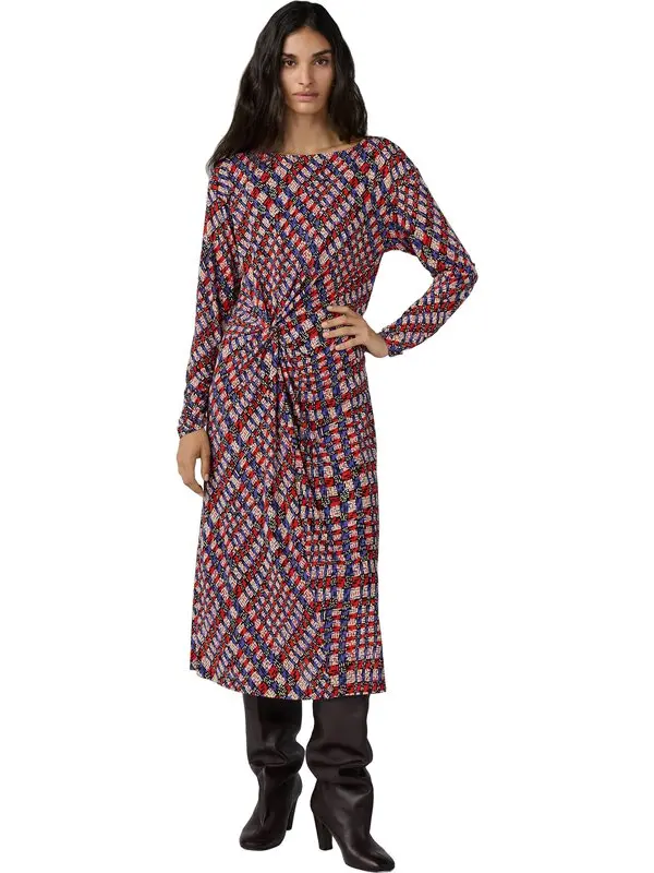 Diane Von Furstenberg Hanna Midi Dress - Tiny Tweed Purple Glow