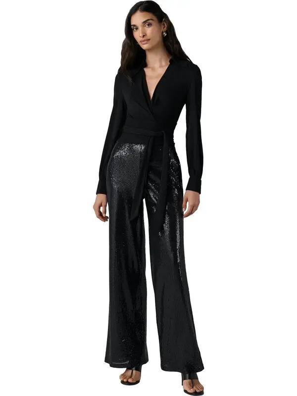 Diane Von Furstenberg Adelina Pants - Black Sequin