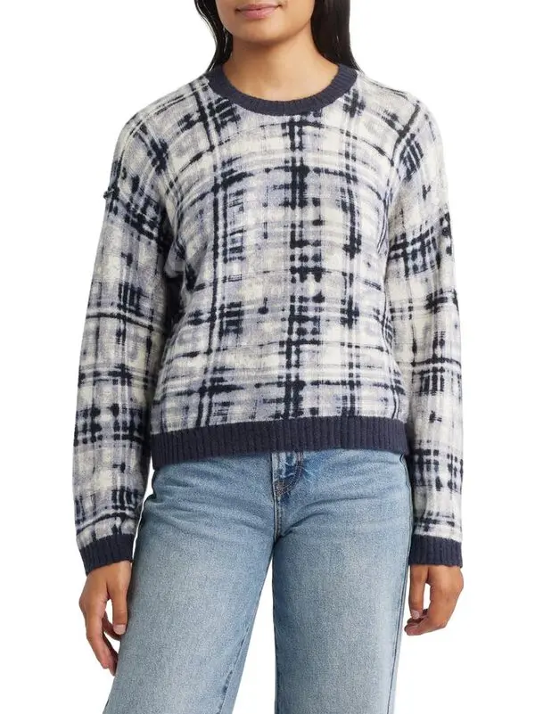 CITY BLUES Relaxed Fit Crewneck Sweater - Navy