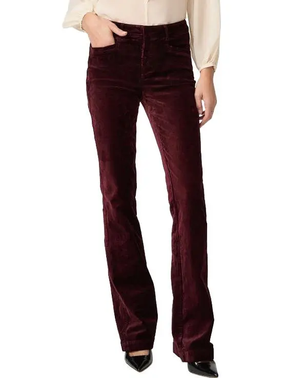 Paige Laurel Canyon High-waist Bootcut Velvet Trousers - Dark Oxblood