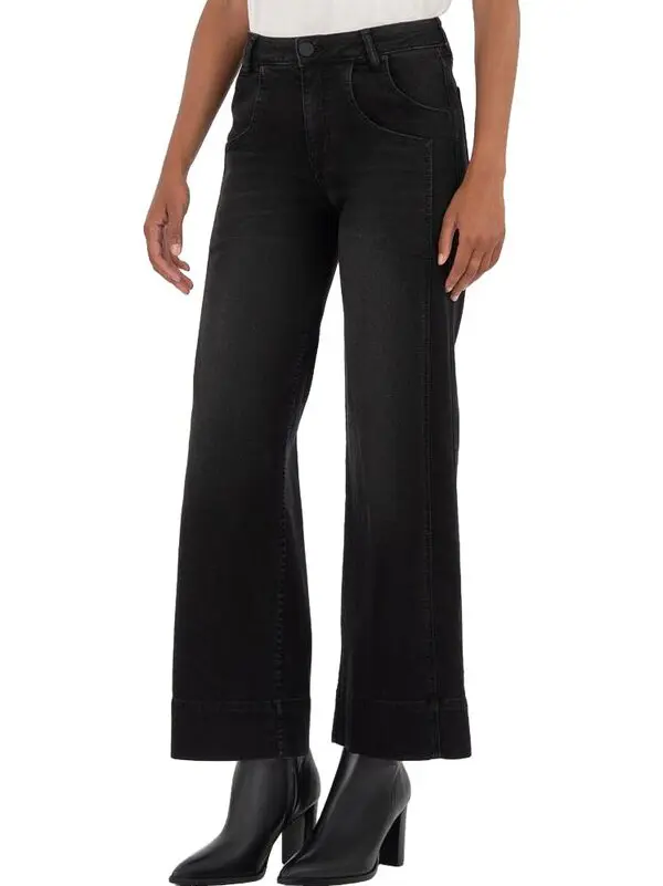 Kut From The Kloth Meg High-waist Wide-leg Ankle Jeans - Glittering