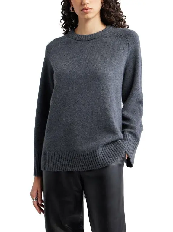 Nordstrom Crewneck Wool And Cashmere Sweater - Grey Dark Charcoal Heather