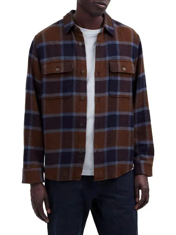 Madewell Easy Plaid Twill Shirt Jacket - Dark Coffee