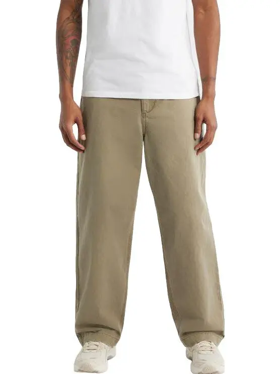 Obey Commons Flat Front Cotton Twill Chinos - Mermaid Faded Wash