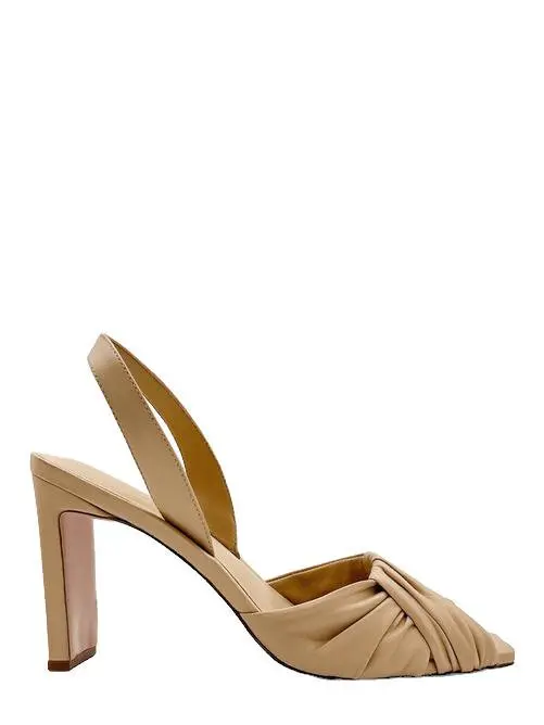 DANIELLA SHEVEL Skyler Nappa Leather Slingback Pumps - Camel