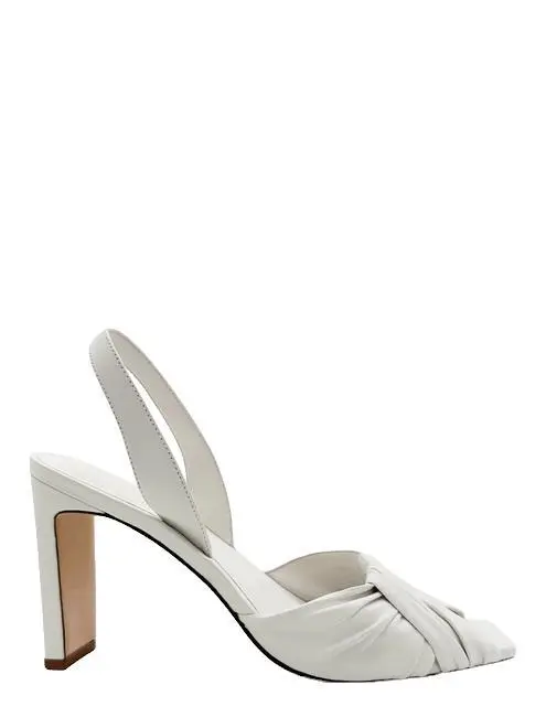 DANIELLA SHEVEL Skyler Nappa Leather Slingback Pumps - White