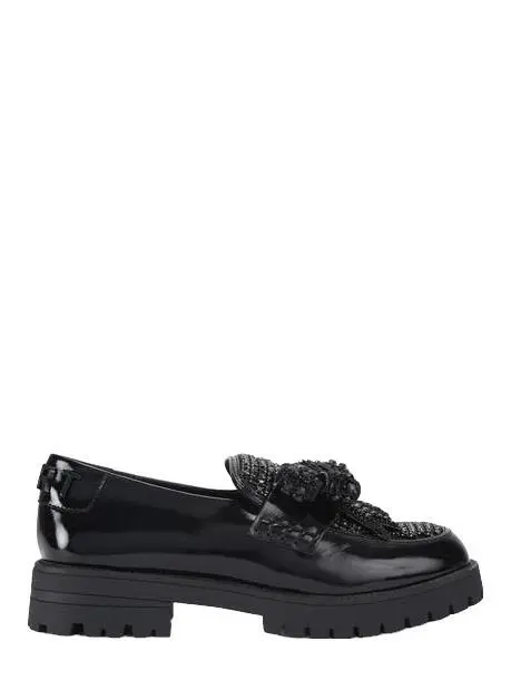 Kurt Geiger Crystal Bow Platform Loafer - Black