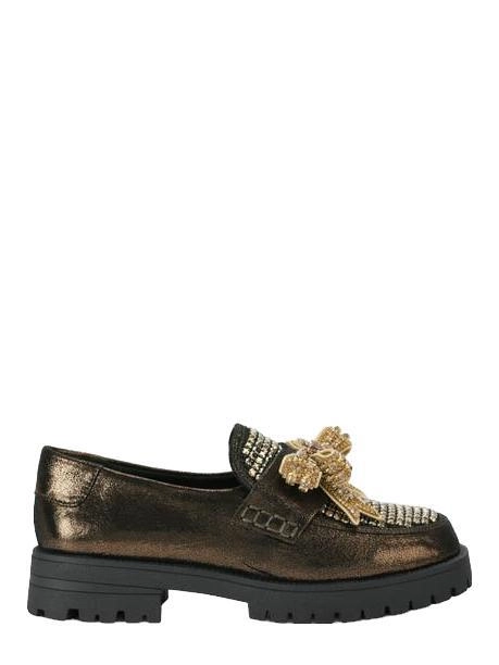 Kurt Geiger Crystal Bow Platform Loafer - Rust/copper