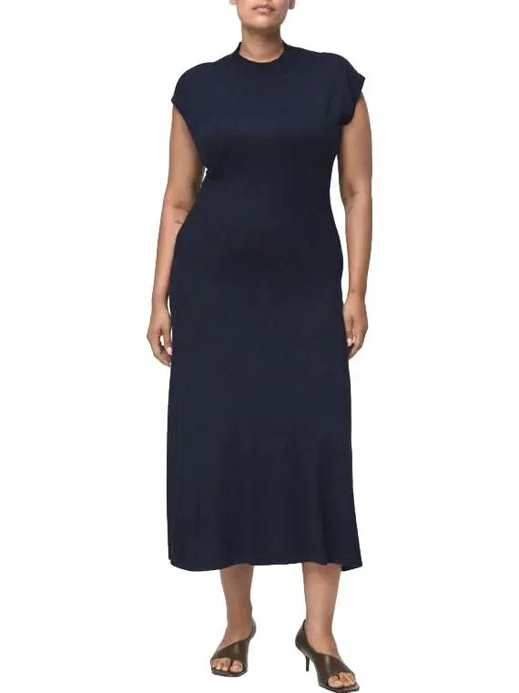 Mango Perkins Maxi Sweater Dress - Navy