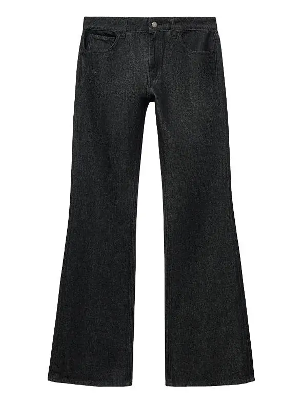 Mango Low Rise Straight Leg Jeans - Black