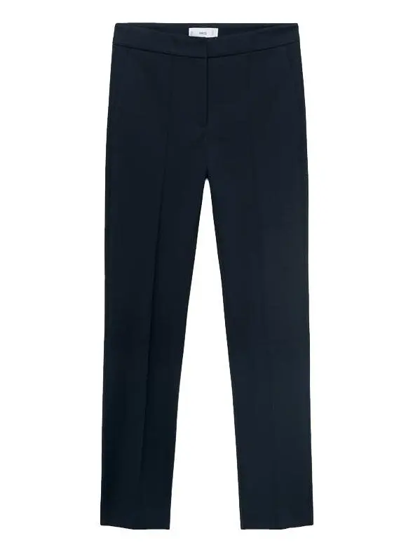 Mango Straight Leg Trousers - Dark Navy