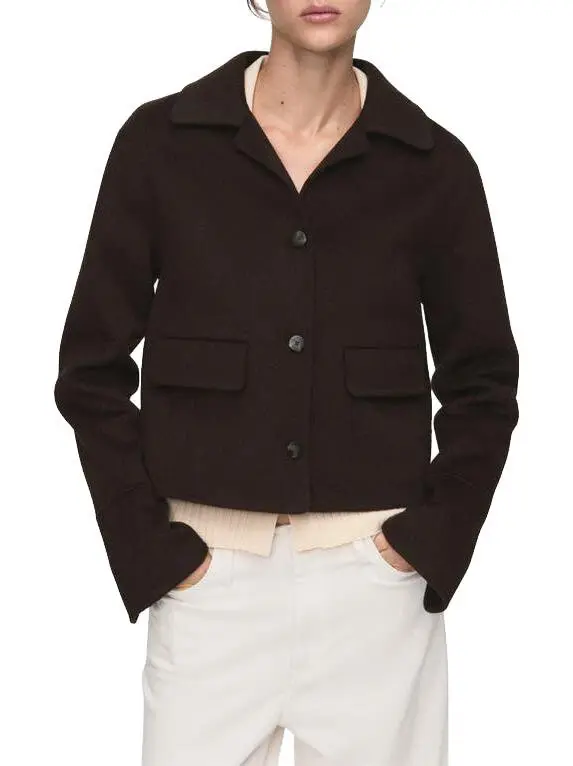 Mango Wool-blend Jacket - Coffee