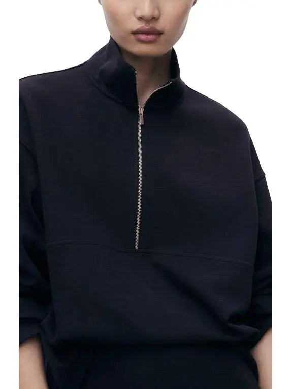 Mango Half-zip Sweatshirt - Navy