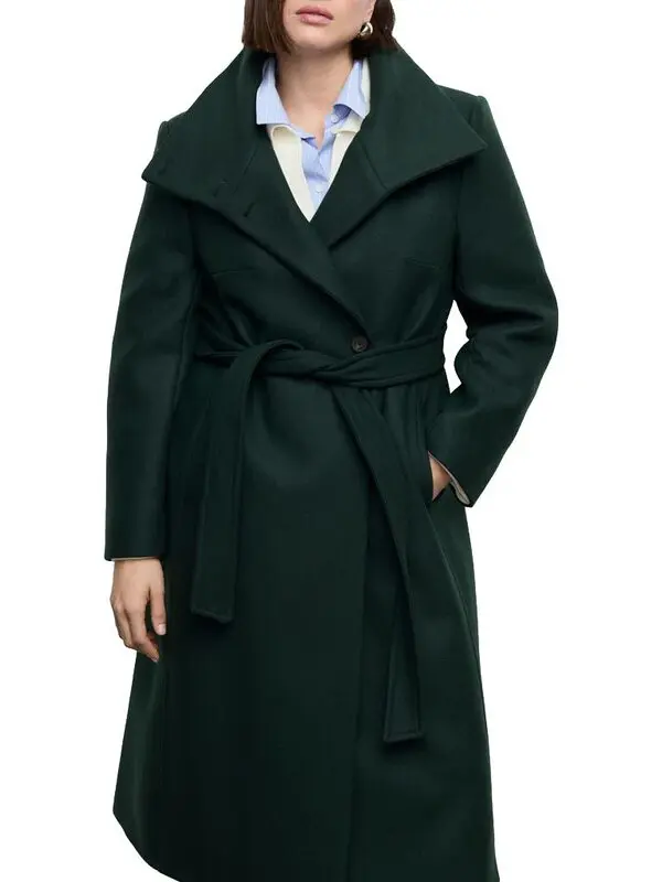 Mango Manteco Virgin Wool-blend Coat - Green