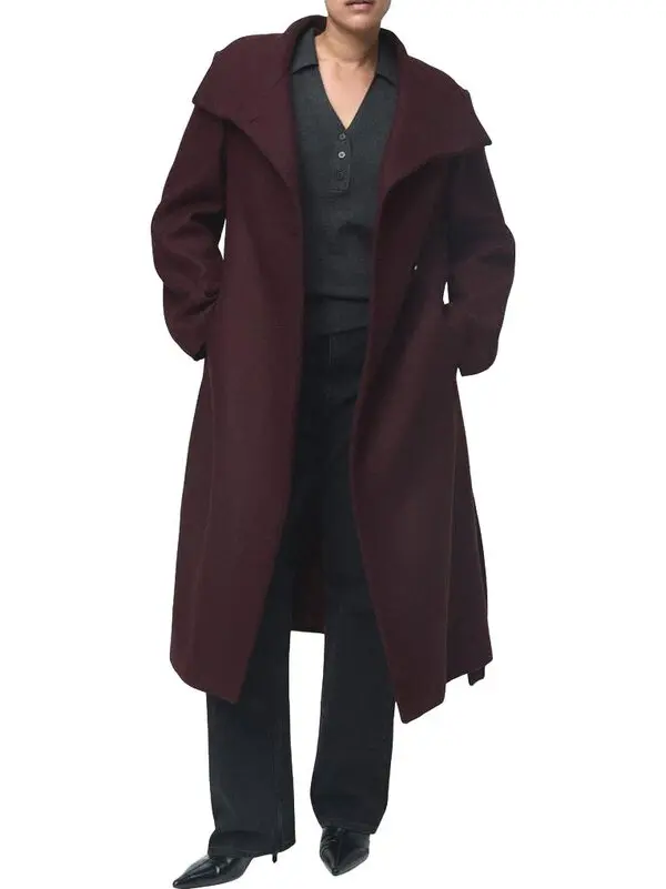 Mango Manteco Virgin Wool-blend Coat - Maroon