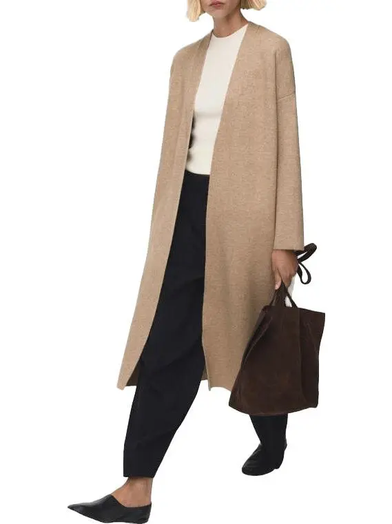 Mango Long Sweater Coat - Light/pastel Grey