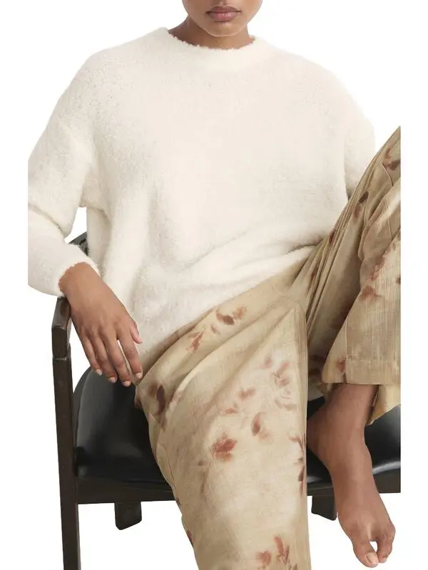 Mango Bouclé Effect Pajama Sweater - Ivory White