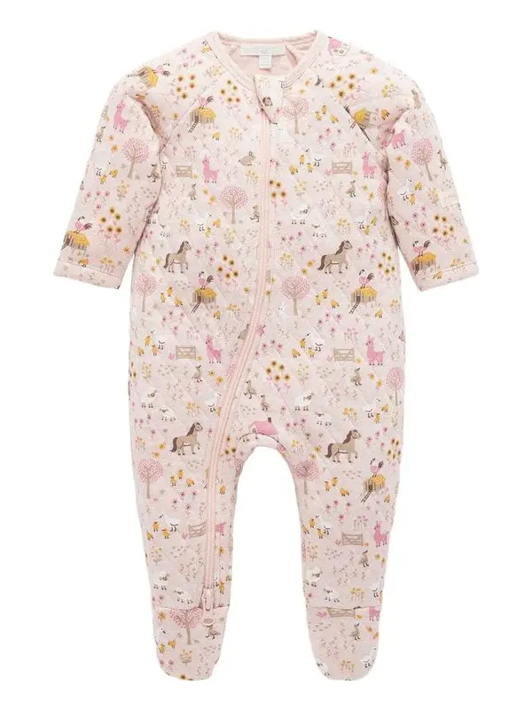 PUREBABY Printed Quilted Coverall - Farmhouse Print