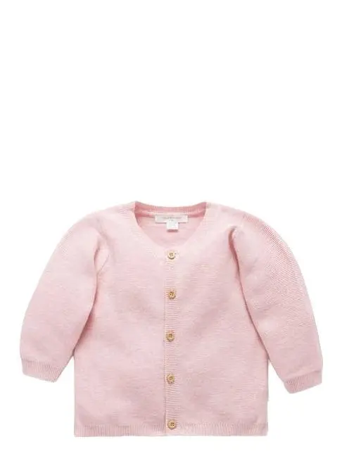 PUREBABY Textured Knit Cardigan - Pink Melange